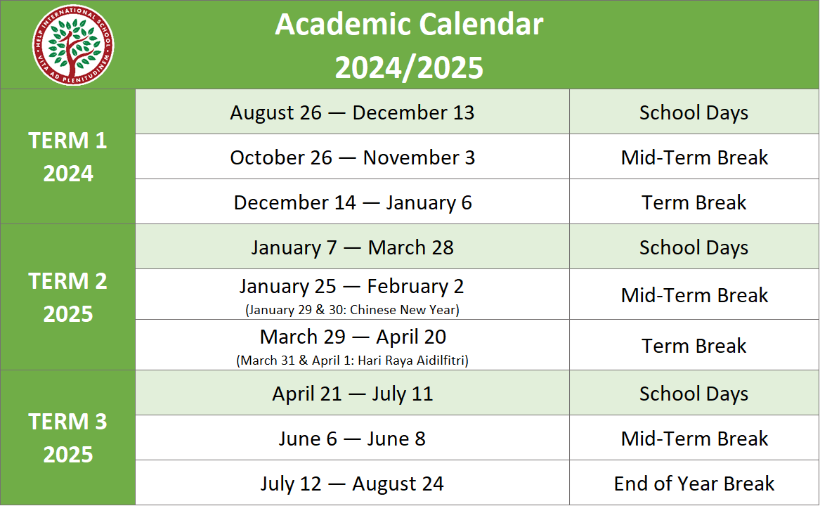 School Calendar - HELP International school